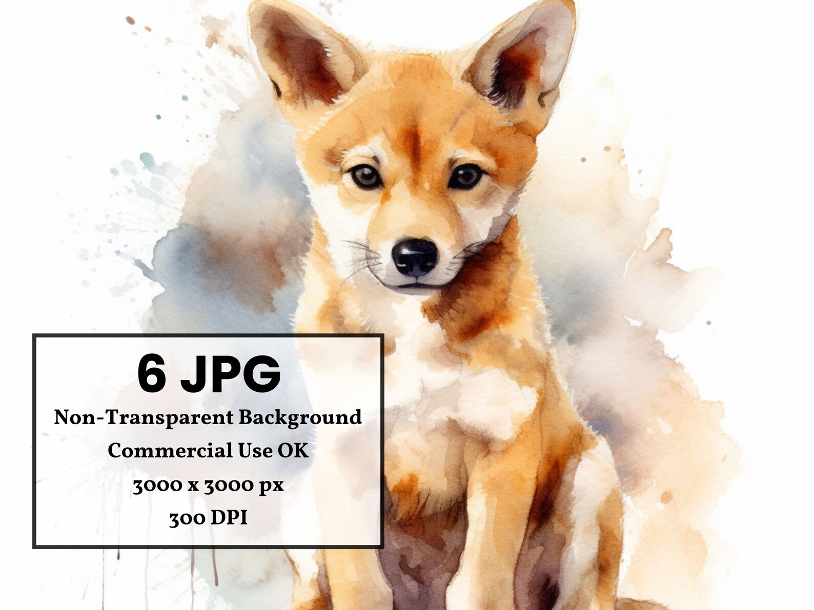 6 Watercolor Animated Baby Dingo Illustration Nursery Art - Etsy