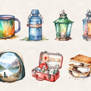 Ultimate Camping Clipart Bundle Commercial Use Watercolor Travel ...