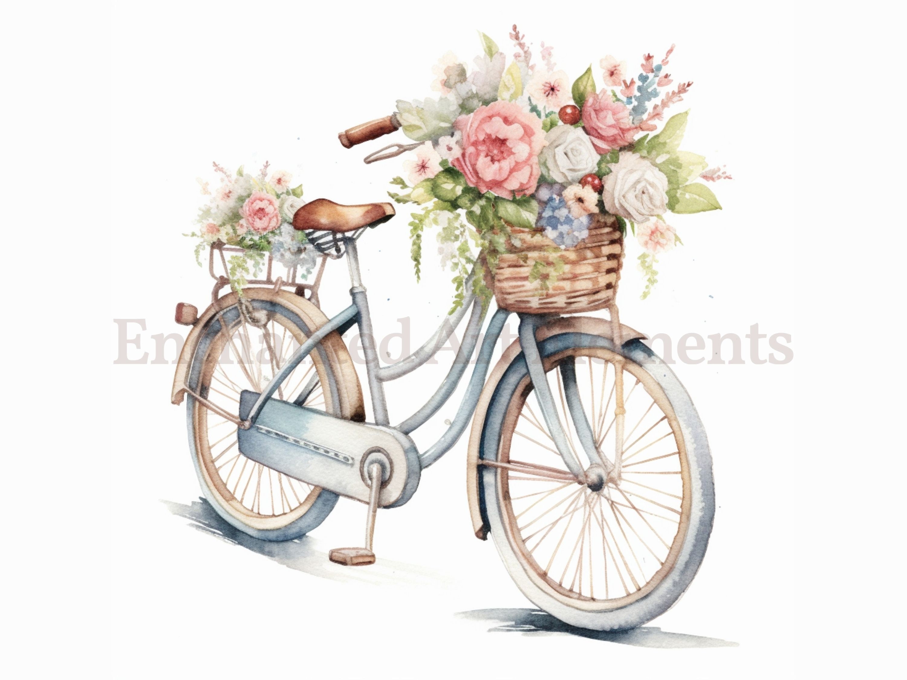 Vintage Bike Clipart Bundle Watercolor Commercial Use Digital - Etsy