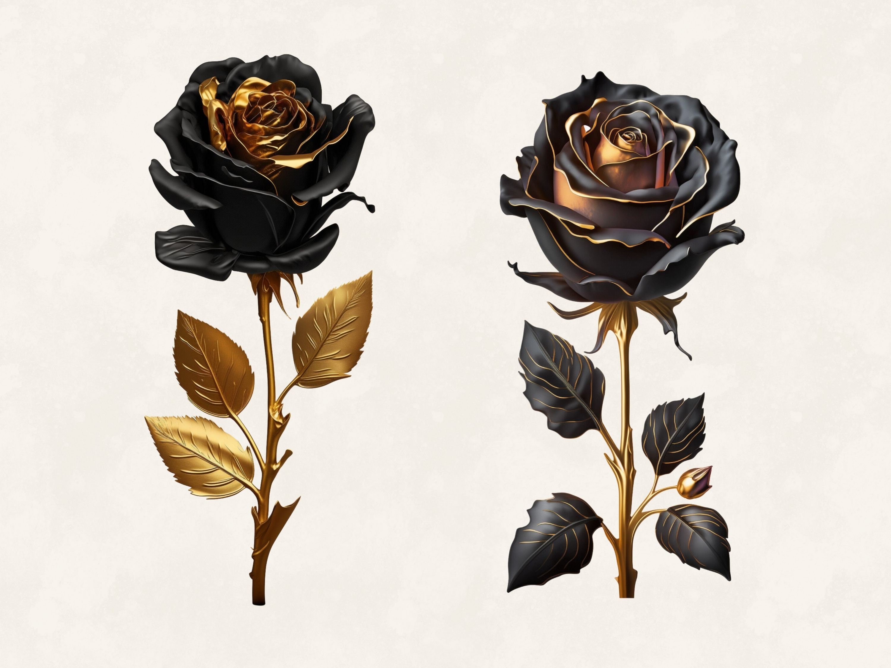 Black and Gold Rose Clipart Bundle Magic Gold Rose Fun Clip - Etsy ...