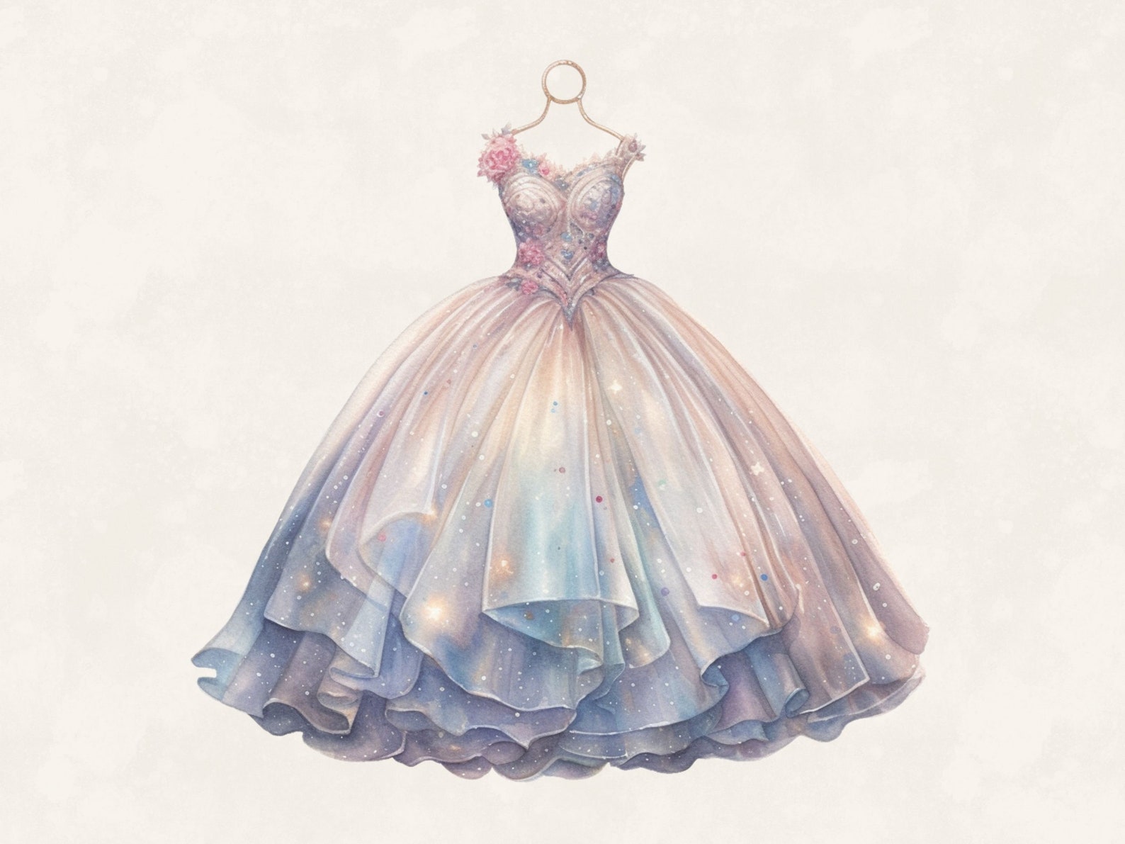 Ball Gown Print Art Romantic Illustration Commercial Use - Etsy