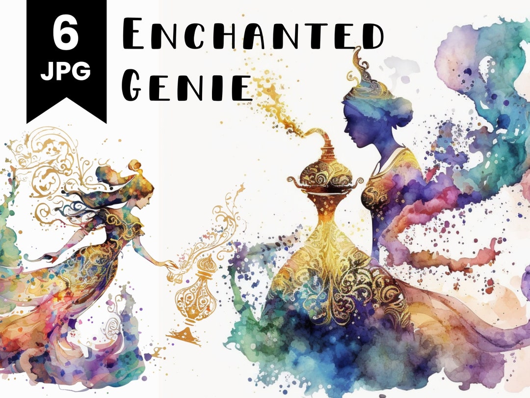 Magic Genie Clipart, Commercial Use, Watercolor Enchanted Genie ...