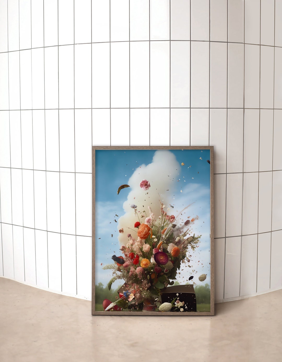 Flower Bomb Art Print, Digital Download, Printable Wall Art, Eclectic ...