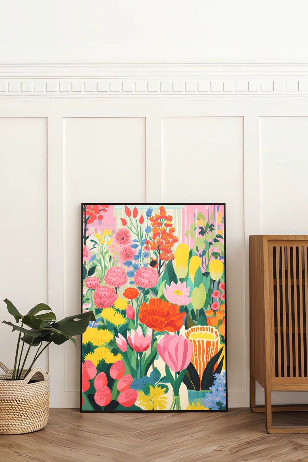 Flower Market Art Print, Digital Download, Printable Wall Art, Large ...