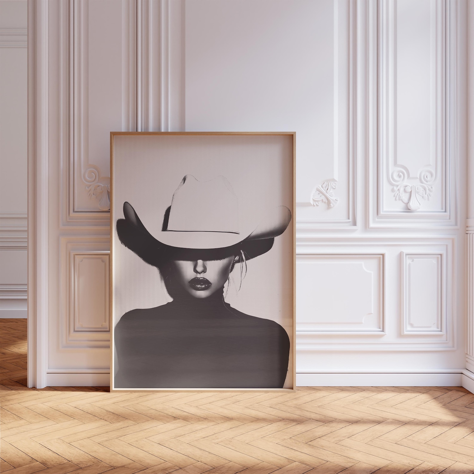 Halftone Cowgirl Art Print: B+W Photography, Minimalist Western Decor ...