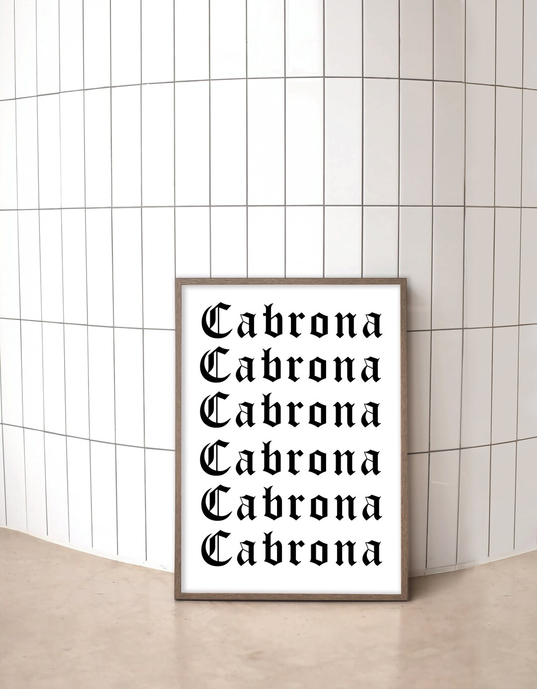 Cabrona Art Print, Black and White Cabrona Text Poster - Etsy