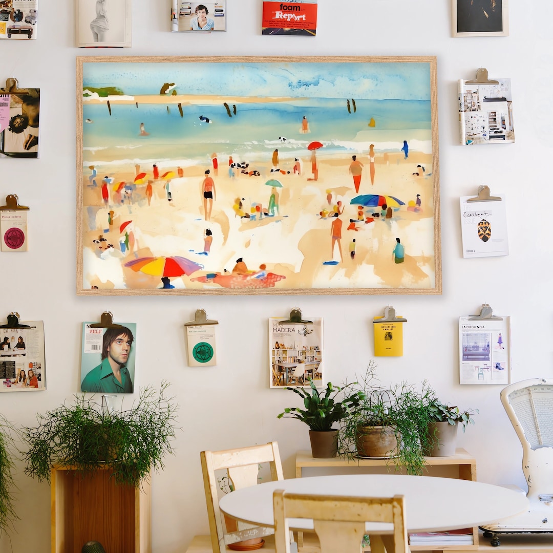 Beach Life Art Print, Digital Download, Printable Wall Art, Large ...