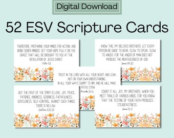 Printable Bible Memory Verse Cards (ESV) - Etsy