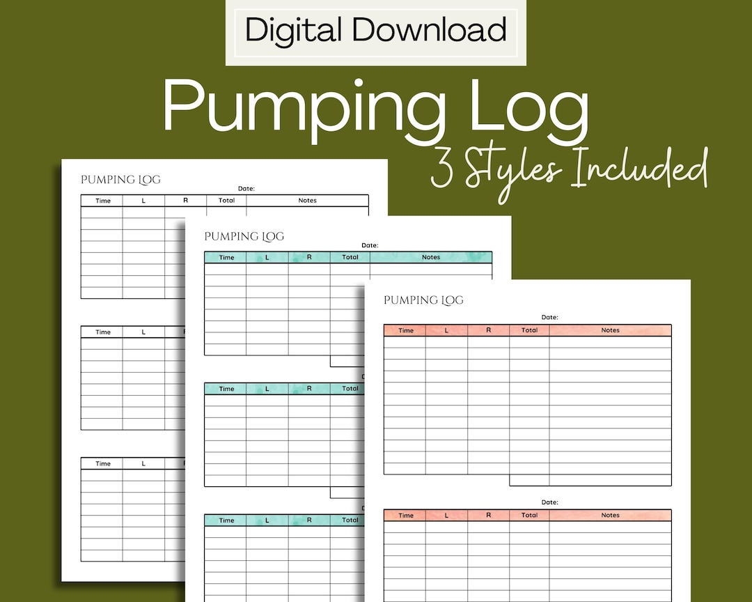 Pumping Log - Printable Pumping Log to Track Daily Ounces - Etsy