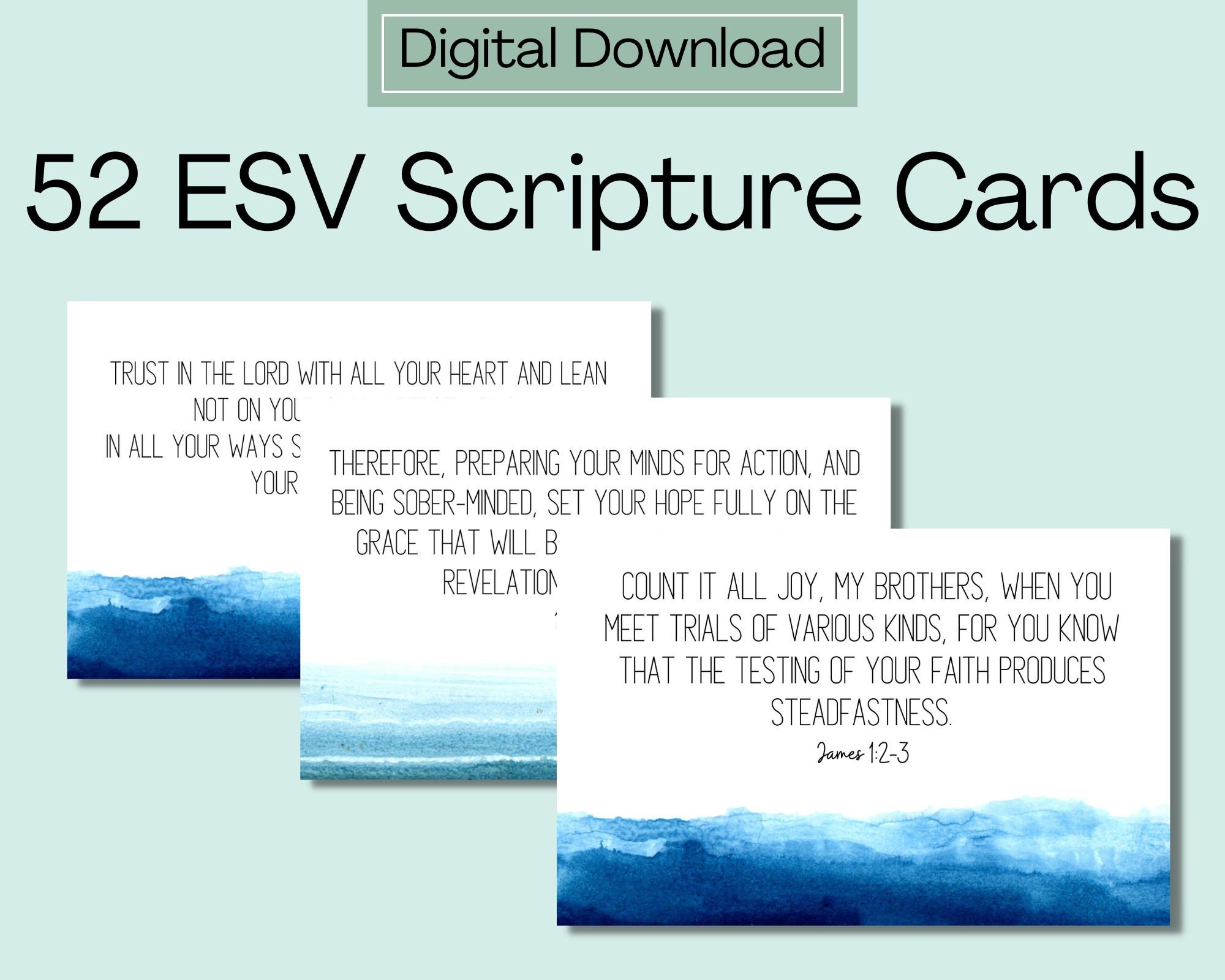 ESV Scripture Cards - 5.5x8.5 Printable Memory Verse Cards - Etsy