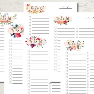 Floral Printable to Do List Check List - PDF File A4 and 8.5x11 - Etsy