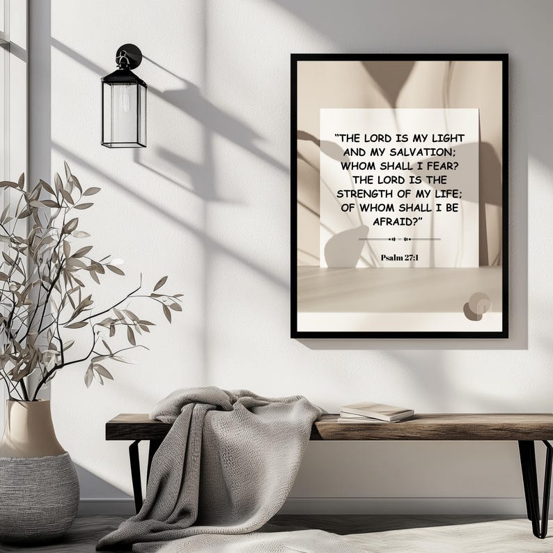 Psalm 27:1 Bible Verse Wall Art | Christian Printable Scripture ...