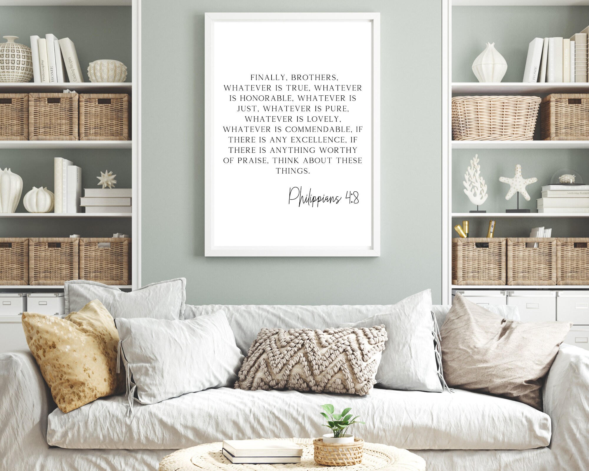 Philippians 4:8 , Bible Verse Art, Scripture Printable, Scripture Wall ...
