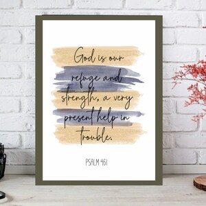 Psalm 46:1 , Bible Verse Art, Scripture Printable, Scripture Wall Art ...