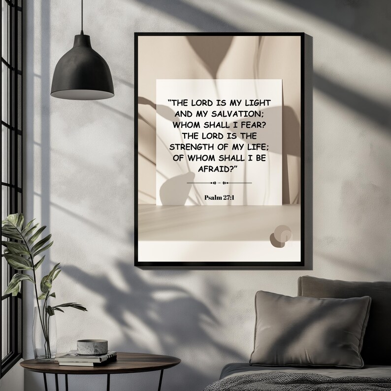 Psalm 27:1 Bible Verse Wall Art | Christian Printable Scripture ...