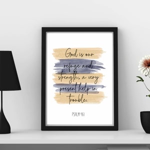 Psalm 46:1 , Bible Verse Art, Scripture Printable, Scripture Wall Art ...