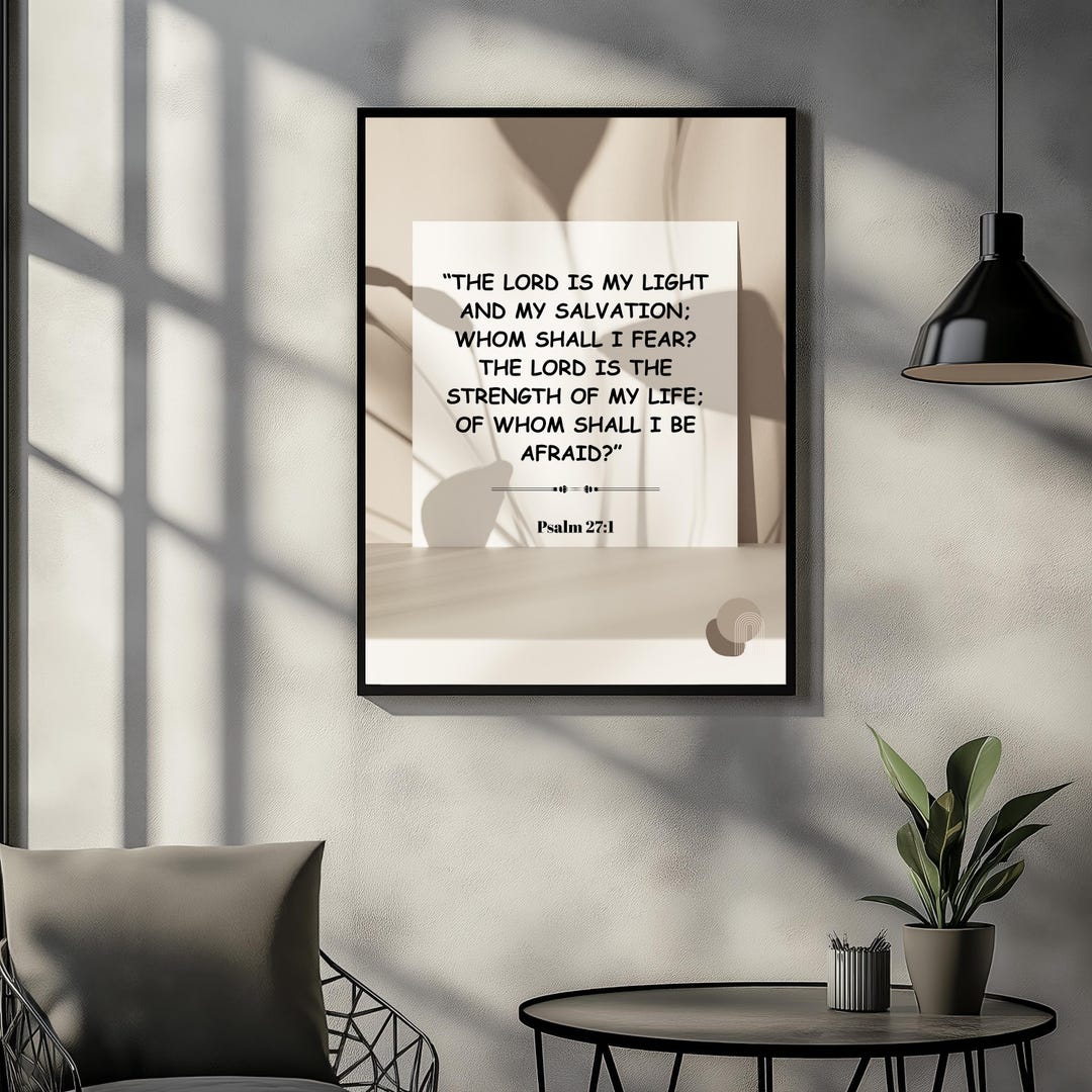 Psalm 27:1 Bible Verse Wall Art | Christian Printable Scripture ...