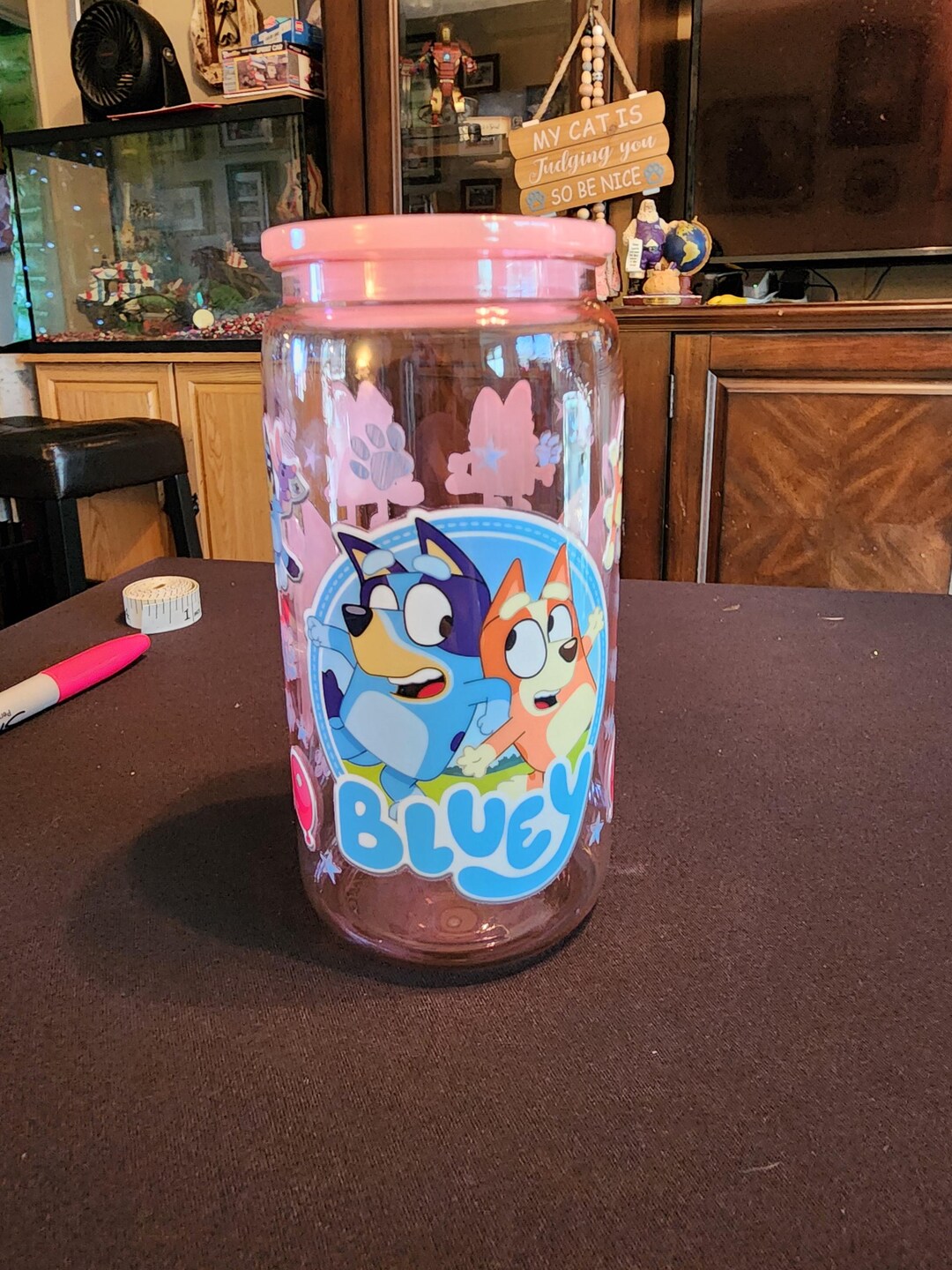 Bluey Theme Transparent Plastic Can Cup - Etsy