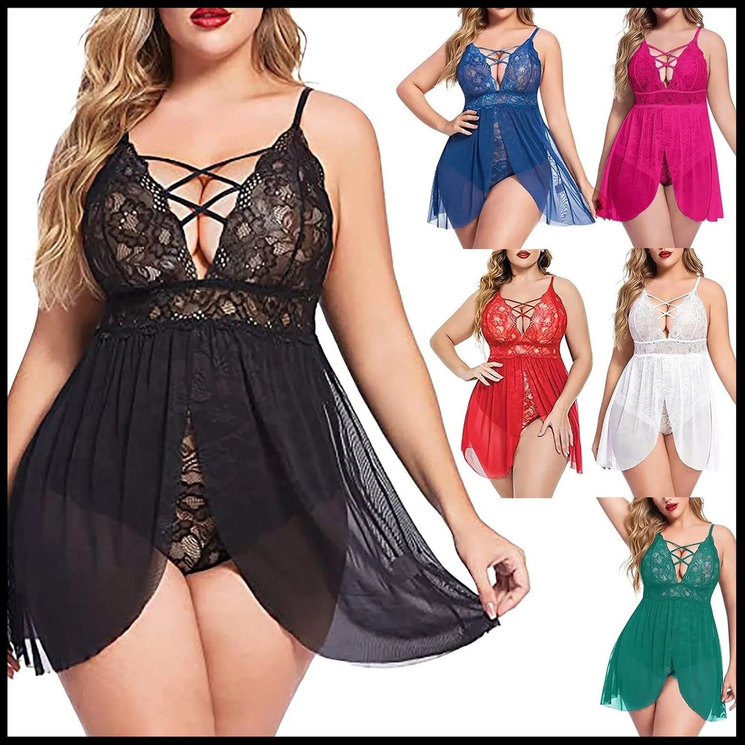 Sexy Plus Size Lingerie Dress A Stunning Range Of Lace Etsy