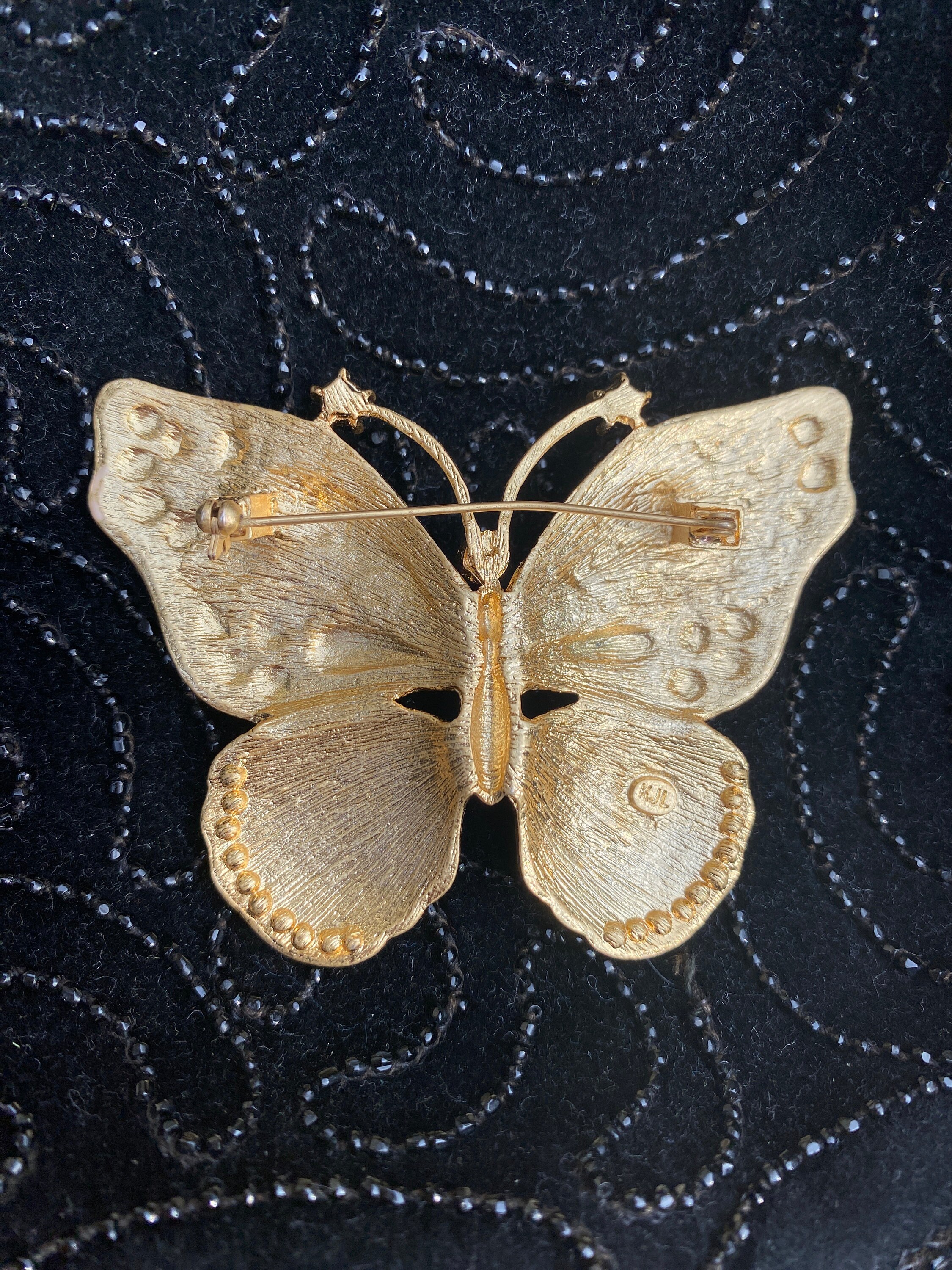 Kenneth Jay Lane Enameled Butterfly Brooch Big Bold Eclectic Fun KJL ...