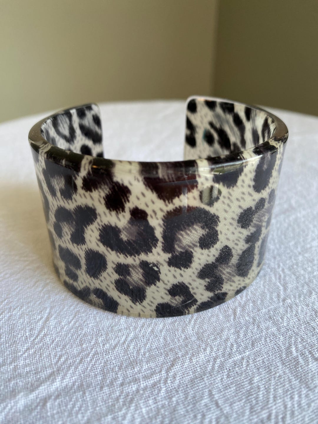 Vintage Lucite Leopard Print Cuff Bracelet: 1980s Rockabilly Style - Etsy
