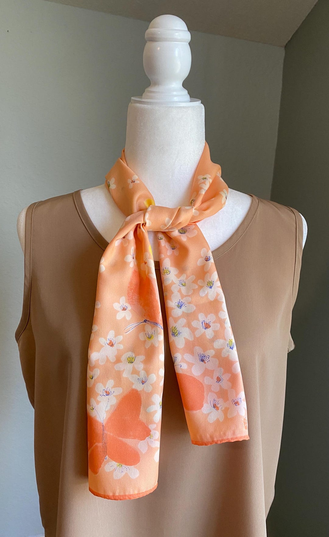 Vintage Vera Scarf Ladybug Logo 60s 70s Style Butterfly Floral Long ...