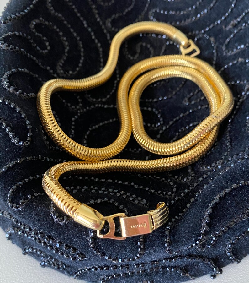 Vintage NAPIER Snake Chain Long Necklace Older Piece - Etsy