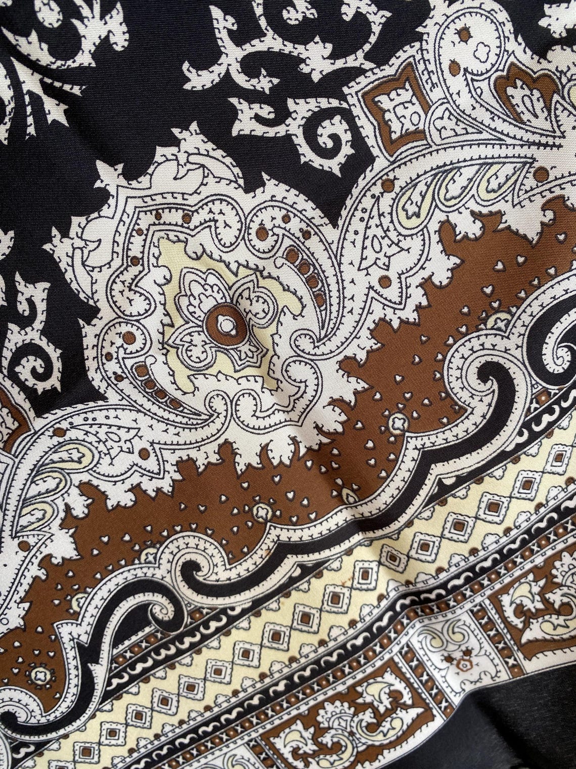 Vintage 60s 70s Style Scarves by Nasharr Intricate Paisley Square Scarf ...