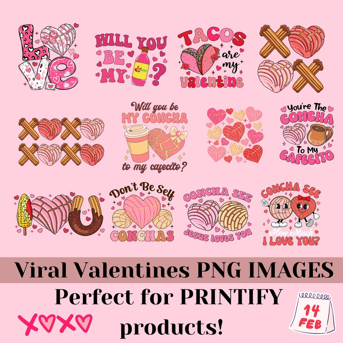 Valentines Mexican PNG Bundle ( SVG, PNG Image , Valentines Gift ...