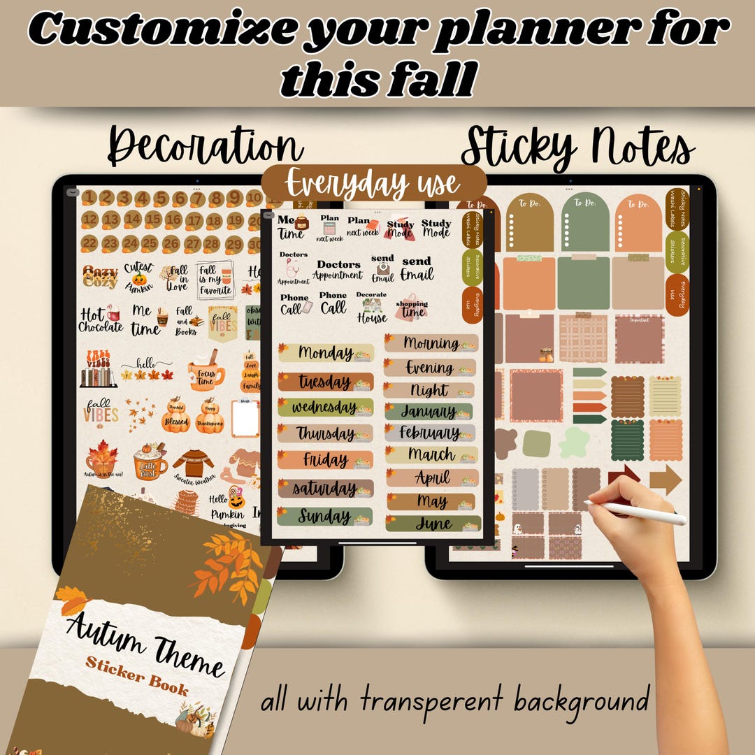 PLR Fall Digital Stickers |digital Download | Fall Stickers | Goodnotes ...
