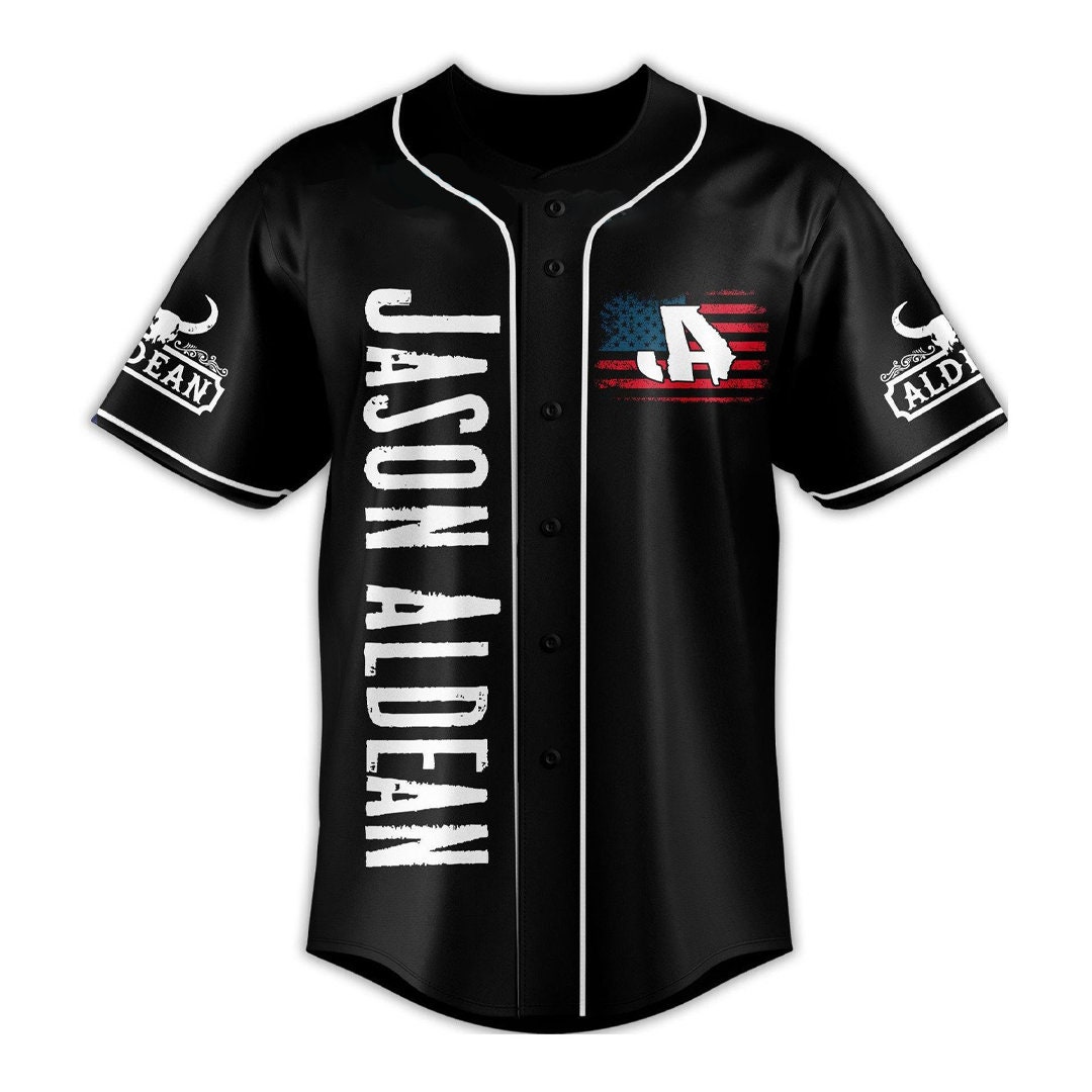 Jason Aldean Black Tour Try That In A Small Town Baseball Jersey, Jason ...