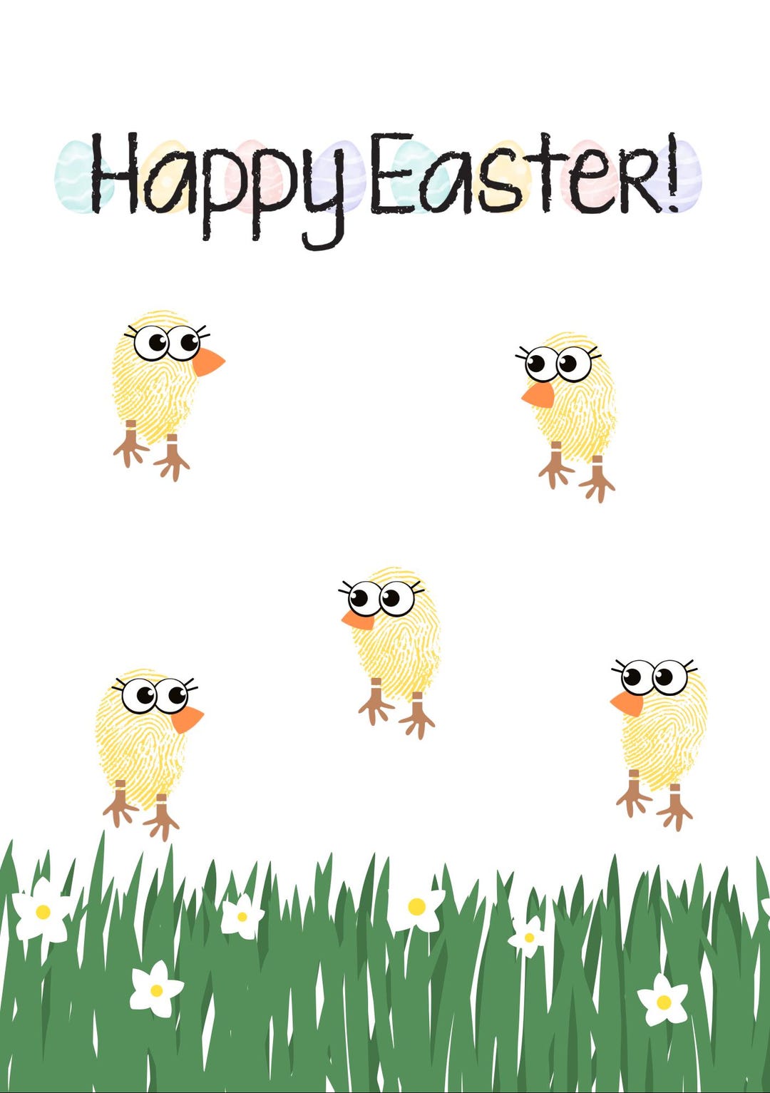 Easter Chicks Fingerprint Craft - Etsy