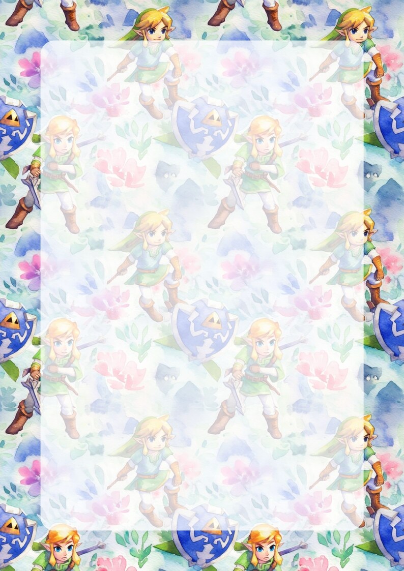 4 Zelda Inspired Seamless Digital Background Patterns, Scrapbook Paper ...