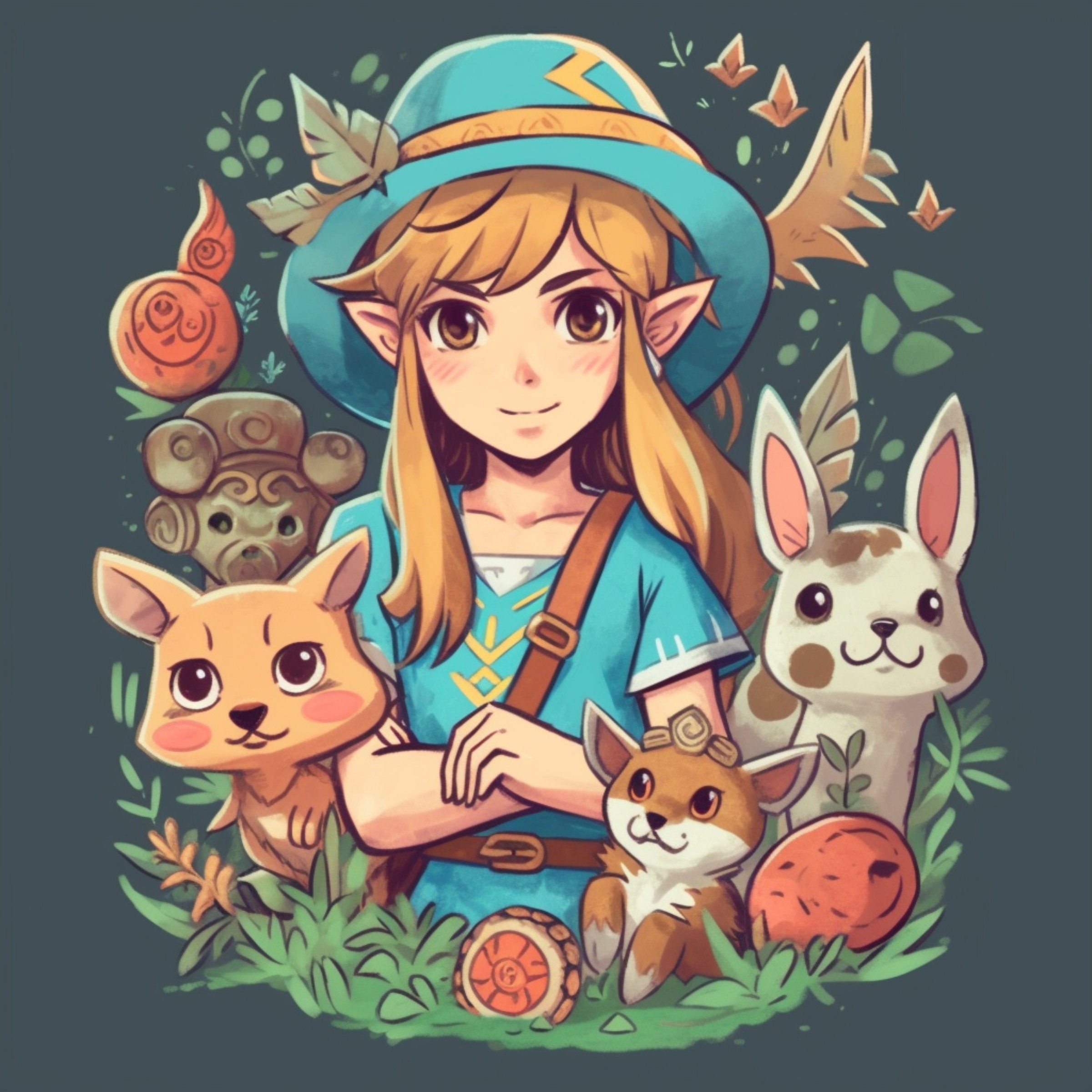 Zelda Ghibli Fan Art Digital Printable 8x8 JPG 300dpi - Etsy