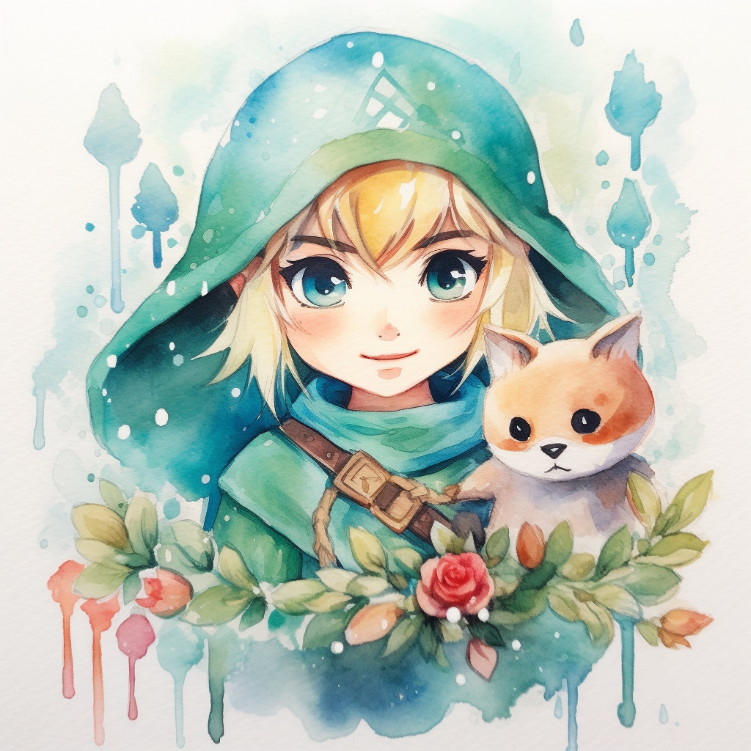 Zelda Ghibli Fan Art Digital Printable 12x12 300dpi JPG and PNG - Etsy