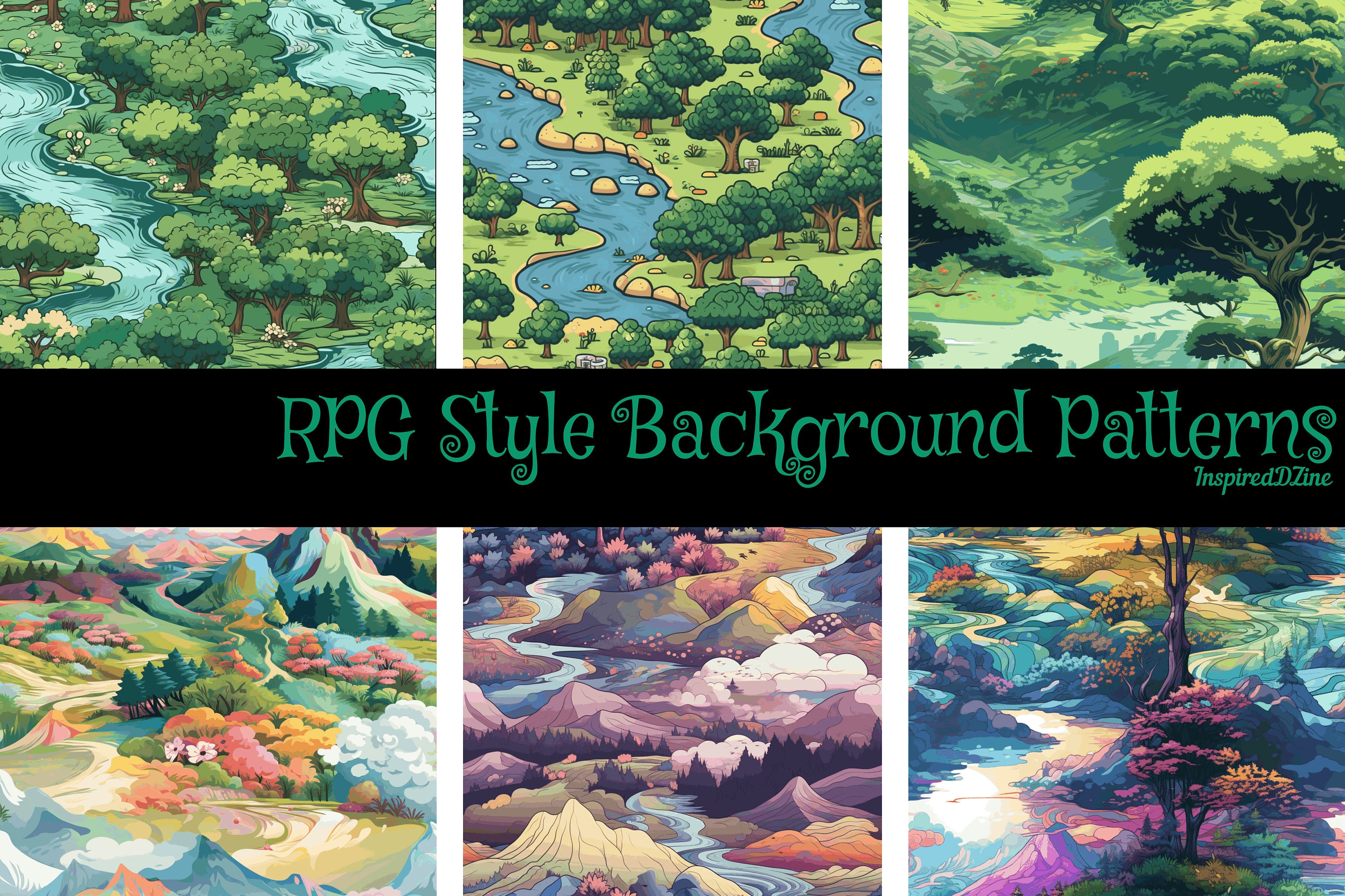 6 Zelda Inspired Seamless Digital Background Patterns, Scrapbook Paper ...