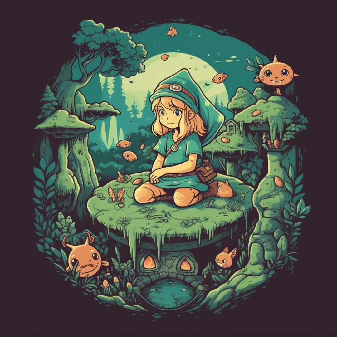 Zelda Ghibli Fan Art Digital Printable 8x8 JPG - Etsy