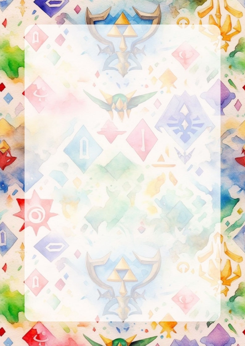 4 Zelda Inspired Seamless Digital Background Patterns, Scrapbook Paper ...