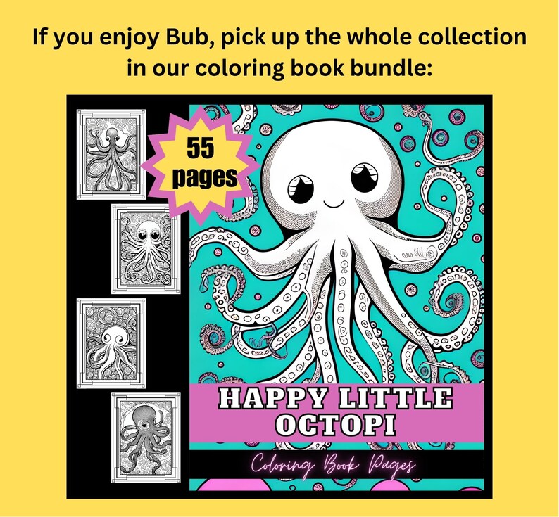 Bub the Octopus Coloring Page Printable Adult Coloring Page - Etsy