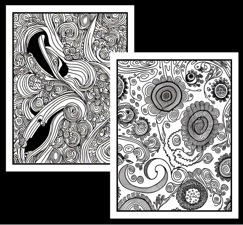 Squiggles Swirls and Flowers Doodle Coloring Book, 170 Printable ...