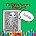 Shelly the Octopus Coloring Page, Printable Adult Coloring Page - Etsy