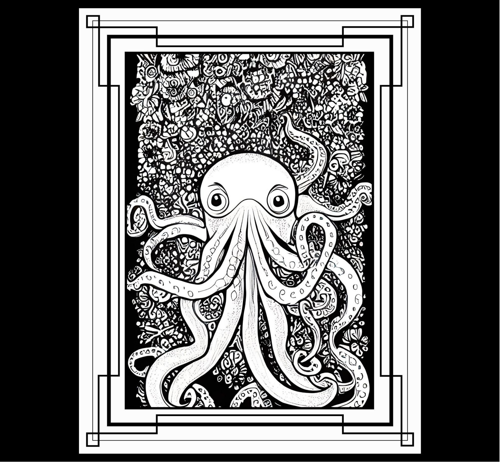 Devon the Octopus Coloring Page Printable Adult Coloring Page - Etsy