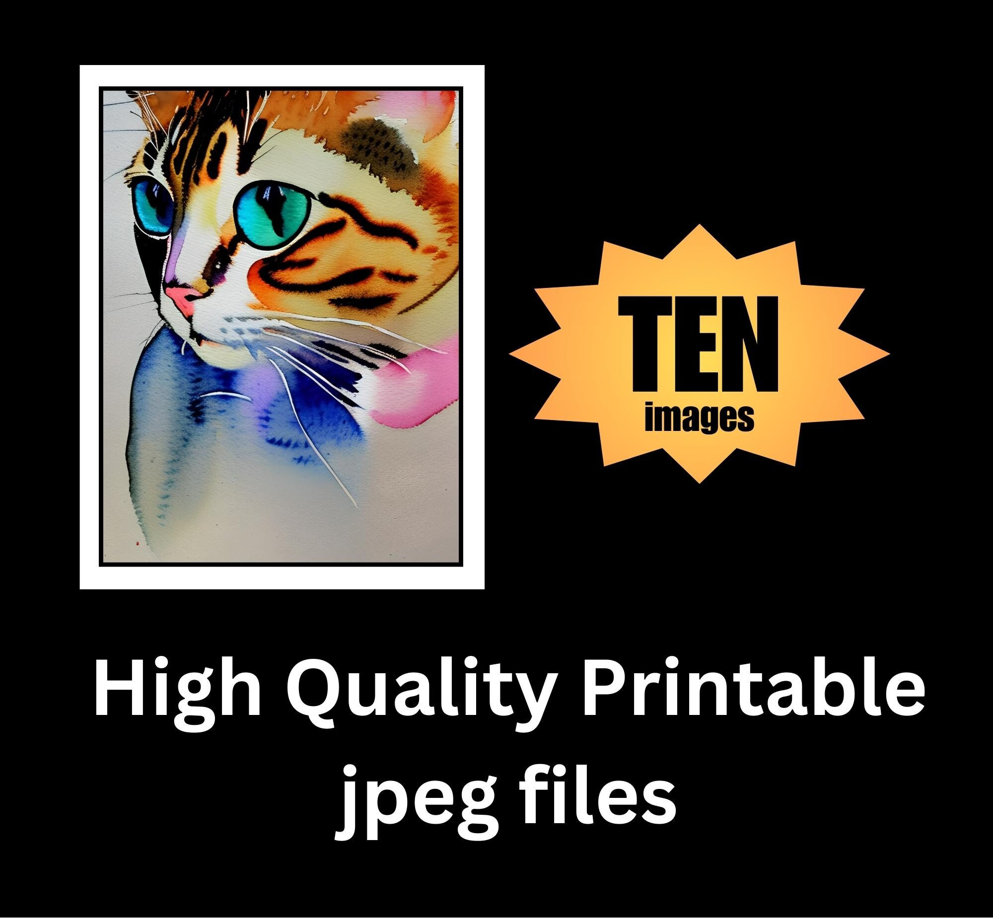 Reverse Coloring Pages of Cats in Flowers 10 Pages Mini Bundle D - Etsy