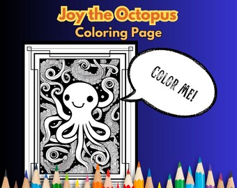 Devon the Octopus Coloring Page Printable Adult Coloring Page - Etsy