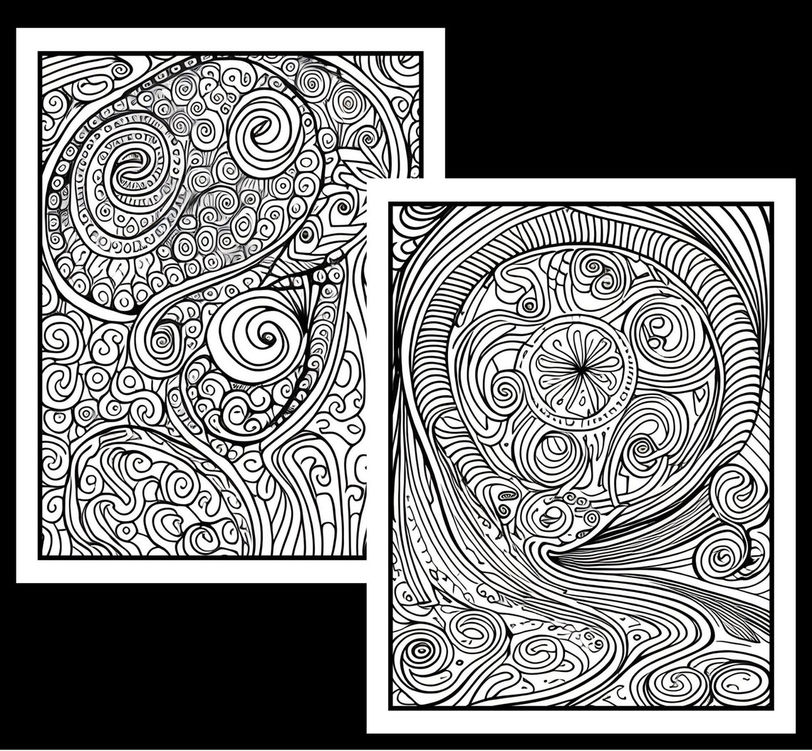 Squiggles Swirls and Flowers Doodle Coloring Book, 170 Printable ...