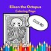Eileen the Octopus Coloring Page, Printable Adult Coloring Page - Etsy