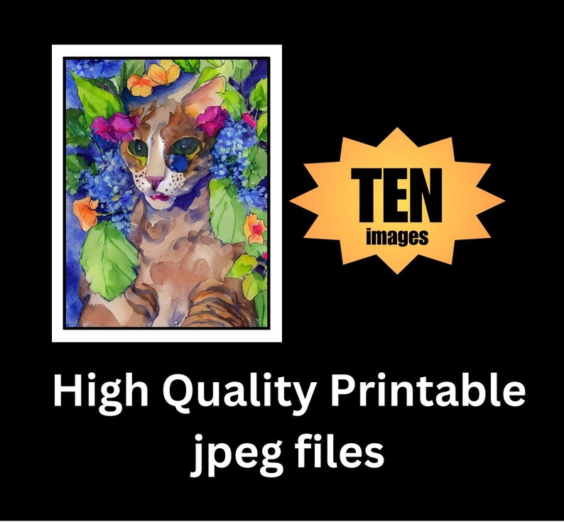 Reverse Coloring Pages of Cats in Flowers 10 Pages Mini Bundle C - Etsy
