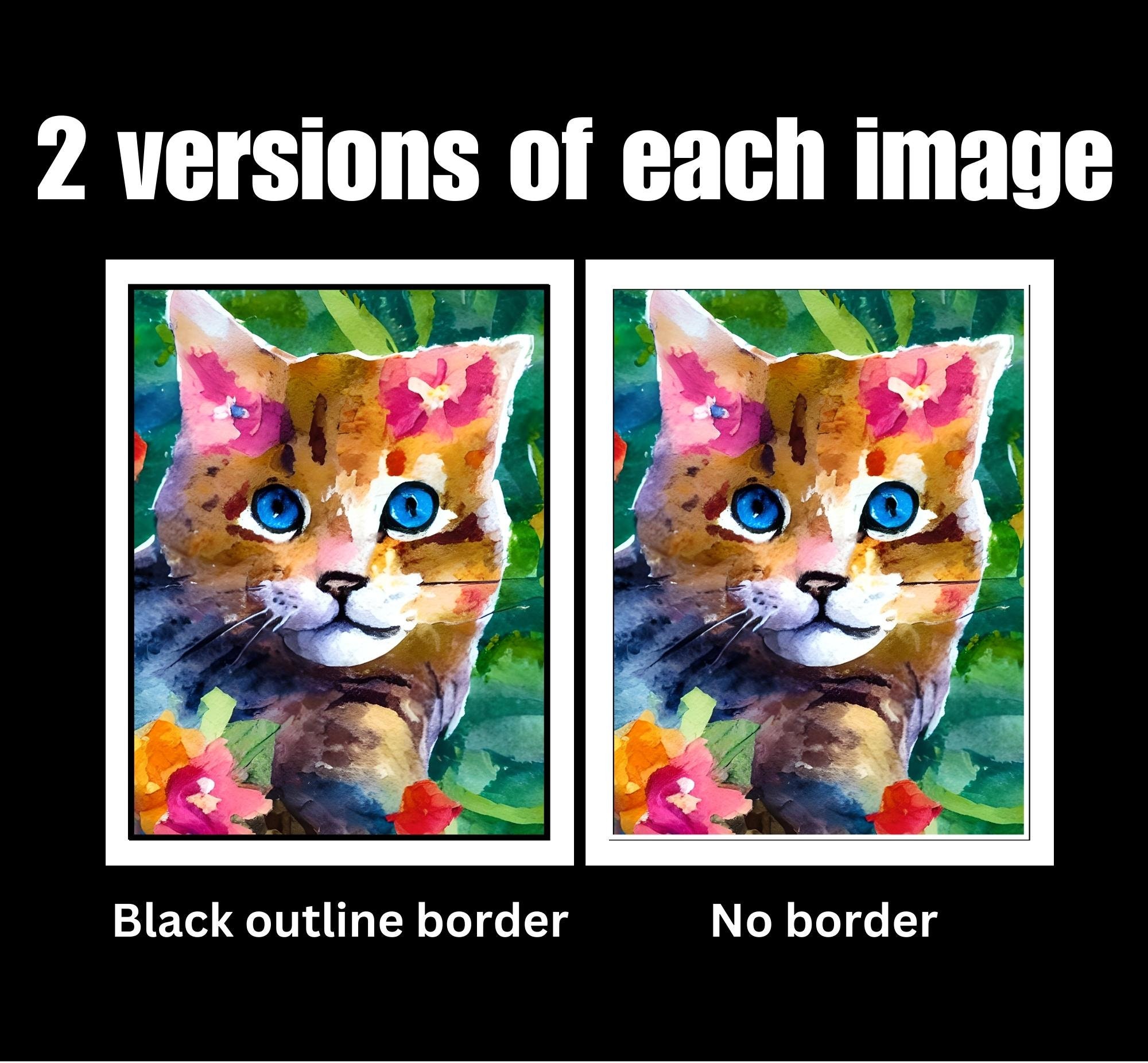 Reverse Coloring Pages of Cats in Flowers 10 Pages Mini Bundle B - Etsy