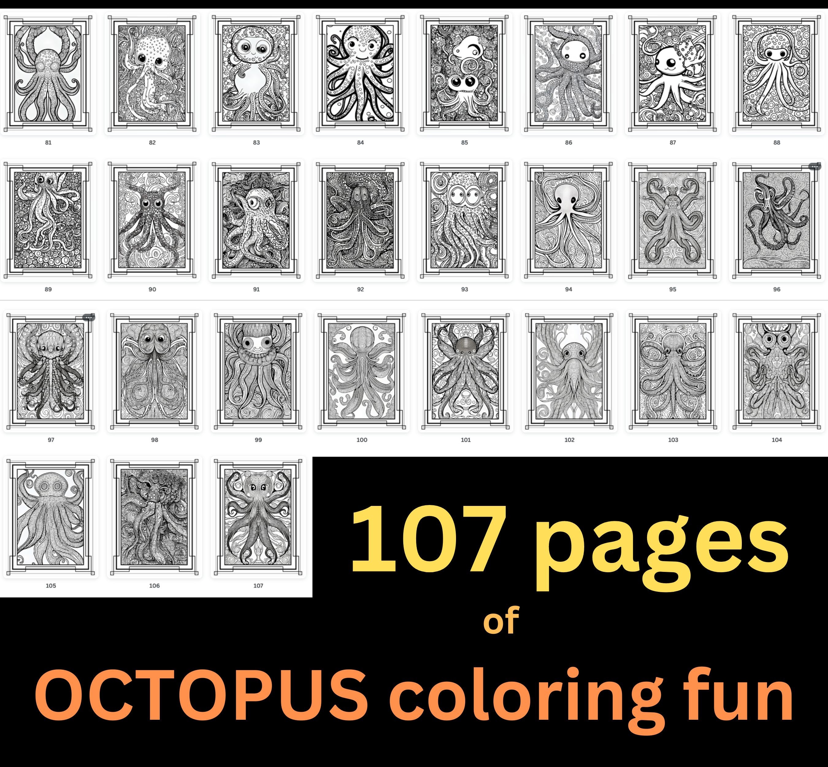 100+ Printable Octopus Coloring Pages Digital Download - Etsy