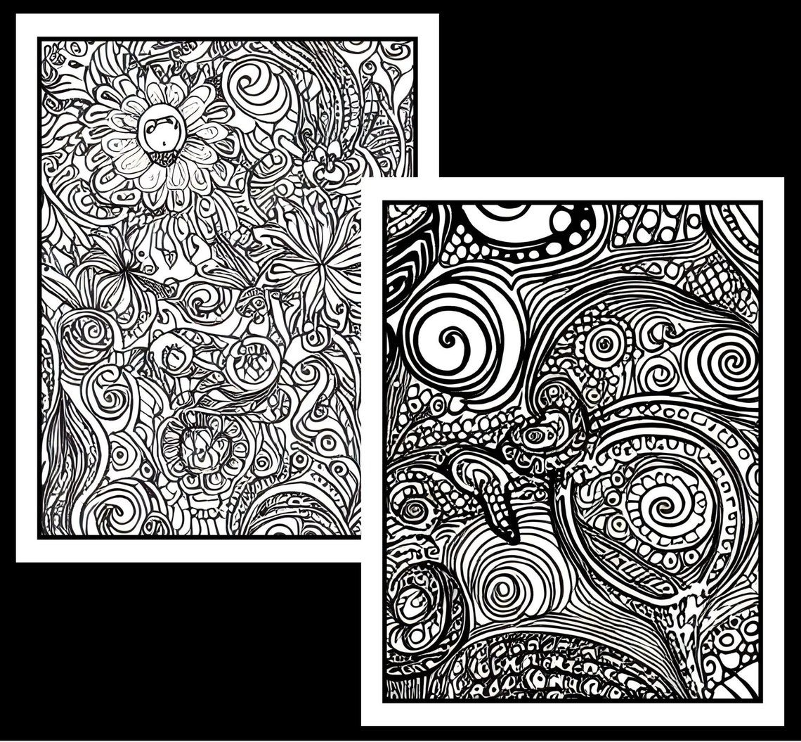 Squiggles Swirls and Flowers Doodle Coloring Book, 170 Printable ...